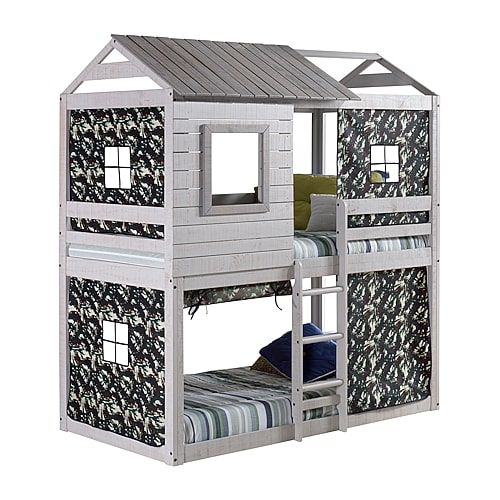 Click here for Deer Blind Twin over Twin Bunkbed with Tent  One S... prices