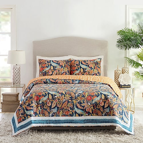Click here for Dena Home Peacock Garden 3-pc. Reversible Quilt Se... prices