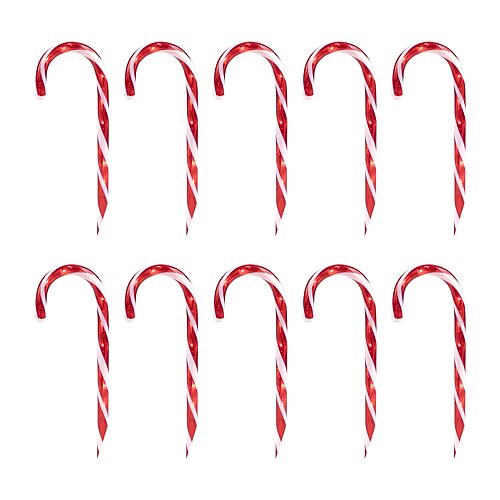 Click here for Set of 10 Lighted Outdoor Candy Cane Christmas Pat... prices