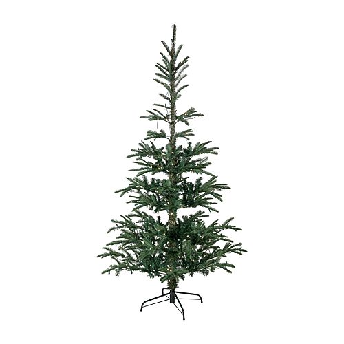 6.5 Pre-Lit Nordmann Fir Artificial Christmas Tree Warm Clear LED Lights  One Size  Green