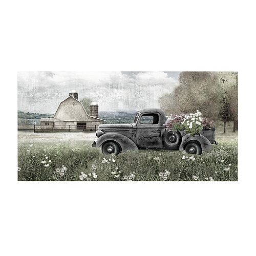 Click here for Courtside Market Farm Blue Truck 24x48 Canvas Art... prices