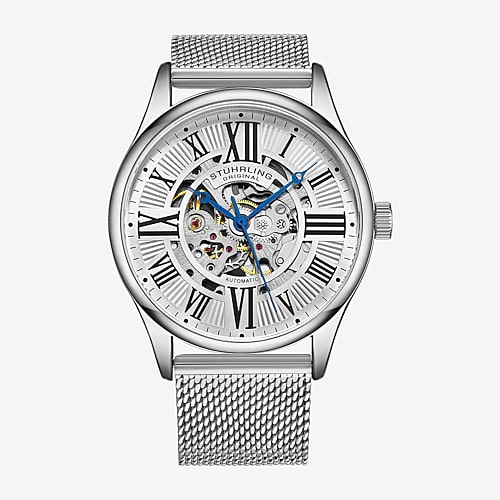 Click here for Stuhrling Mens Automatic Silver Tone Stainless Ste... prices