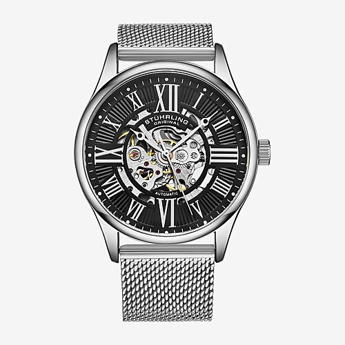 Click here for Stuhrling Mens Automatic Silver Tone Stainless Ste... prices