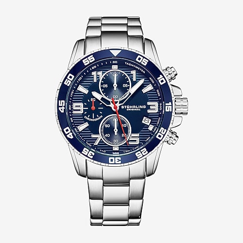 Click here for Stuhrling Mens Chronograph Silver Tone Stainless S... prices