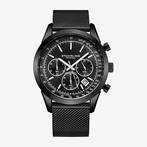 Click here for Stuhrling Mens Chronograph Black Stainless Steel S... prices