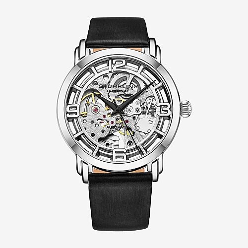 Click here for Stuhrling Womens Automatic Black Leather Strap Wat... prices