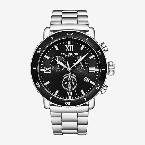 Click here for Stuhrling Mens Chronograph Silver Tone Stainless S... prices