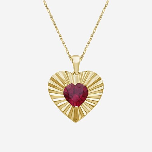 Click here for Womens Lab Created Red Ruby 14K Gold Over Silver H... prices