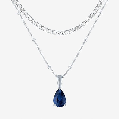 Click here for Gemstone 2-pc. Necklace Set  One Size  Blue prices