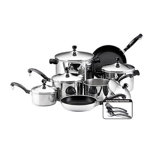 Farberware Classic Stainless Steel 15-Pc. Cookware Set - Stainless Steel