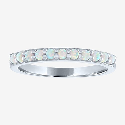 Click here for Gemstone Sterling Silver Stackable Ring  6  Opal prices