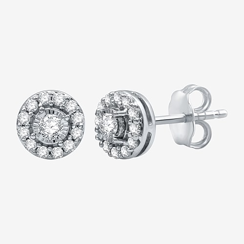 Click here for 3/8 CT. T.W. Natural White Diamond 10K Gold 7.2mm... prices