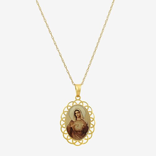 Click here for Immaculate Heart Of Mary Womens 14K Gold Oval 18 I... prices