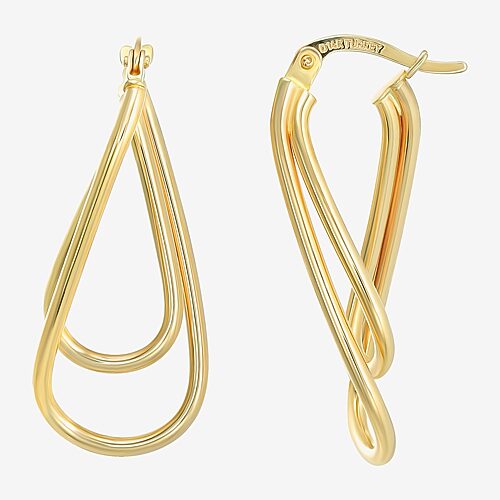 Click here for Womens 14K Gold 28mm Oval Hoop Earrings  One Size prices