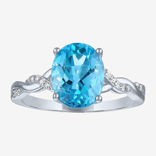 Click here for Womens Genuine Blue Topaz Sterling Silver Oval Sid... prices