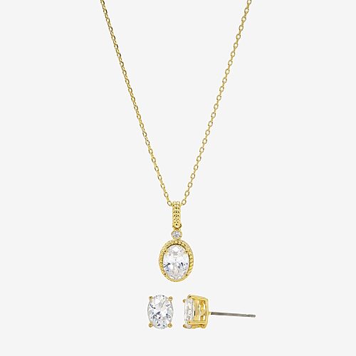 Click here for Sparkle Allure Womens Cubic Zirconia 14K Gold Over... prices