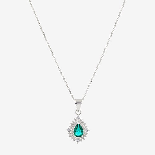 Click here for Sparkle Allure Womens Green Crystal Pure Silver Ov... prices