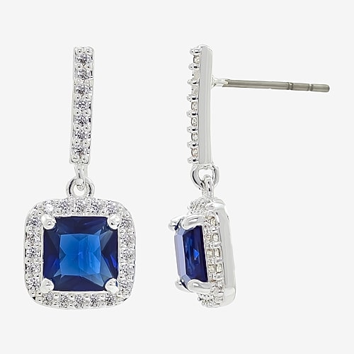 Click here for Sparkle Allure Womens Blue Crystal Pure Silver Ove... prices