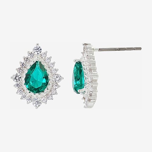 Click here for Sparkle Allure Green Crystal 14.4mm Pear Stud Earr... prices