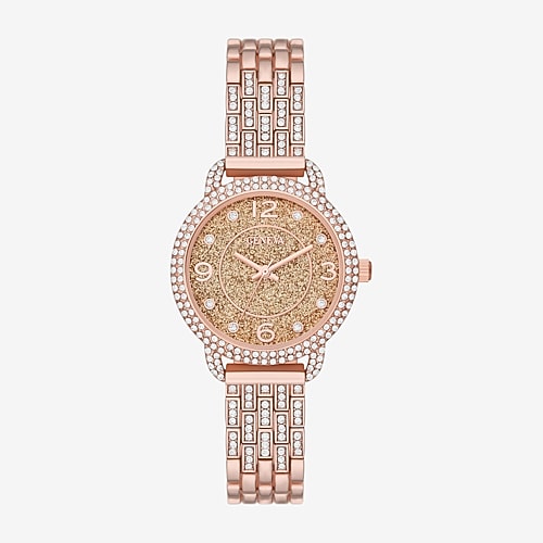 Click here for Geneva Geneva Ladies Womens Crystal Accent Rose Go... prices