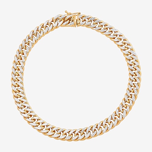 Click here for Mens 14K Gold 9 Inch Hollow Curb Chain Bracelet  O... prices