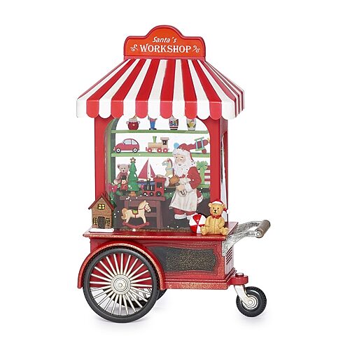 Click here for Roman 10.75 Led Toy Shop Cart With Santa Lighted C... prices