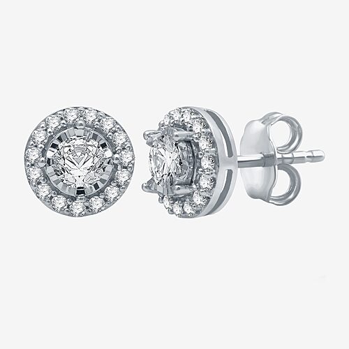 Click here for 5/8 CT. T.W. Natural White Diamond 10K Gold 8mm Ro... prices