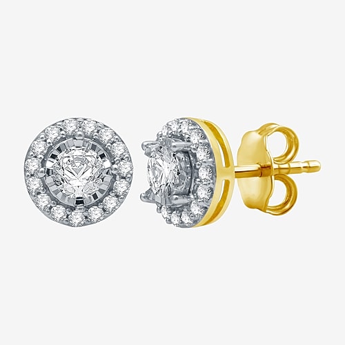 Click here for 5/8 CT. T.W. Natural White Diamond 10K Gold 8mm Ro... prices