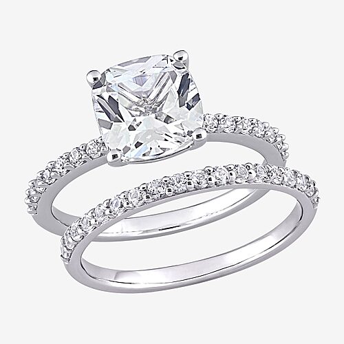 Click here for Womens Lab Created White Sapphire 10K Gold Cushion... prices