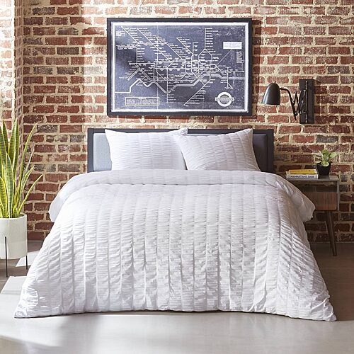 Click here for City Scene Duvet Cover Set  One Size  White prices
