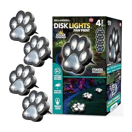 Click here for Bell + Howell Solar Powered Paw Print Disk Lights... prices