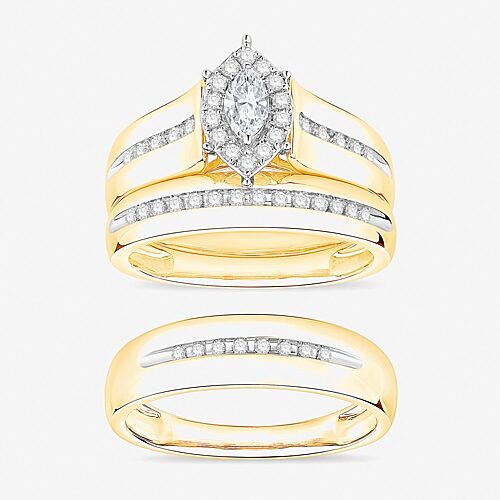 Click here for (I / Si1) 3PC Trio Set Featuring 1/2 CT. T.W. Lab... prices