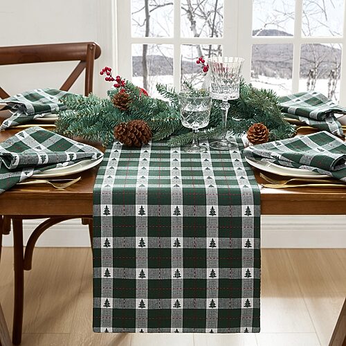 Click here for Elrene Sherwood Tree Dobby Cotton Table Runner  70... prices