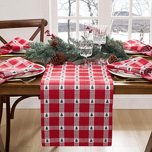 Click here for Elrene Sherwood Tree Dobby Cotton Table Runner  70... prices