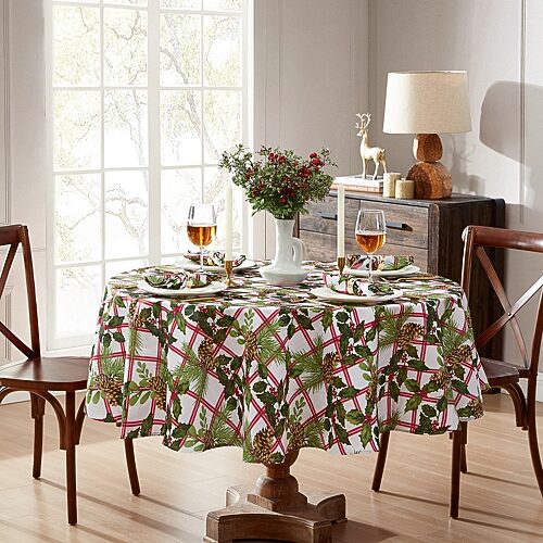 Click here for Elrene Home Fashions Pinecone Plaid Holiday 70 Rou... prices