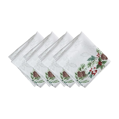 Click here for Elrene Holly Berry Flourish Holiday Fabric Napkin... prices