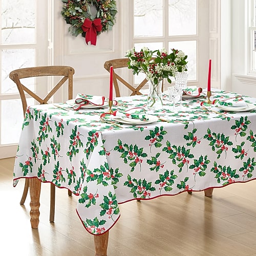 Click here for Elrene Classic Holly Scallop Border Rectangle Tabl... prices