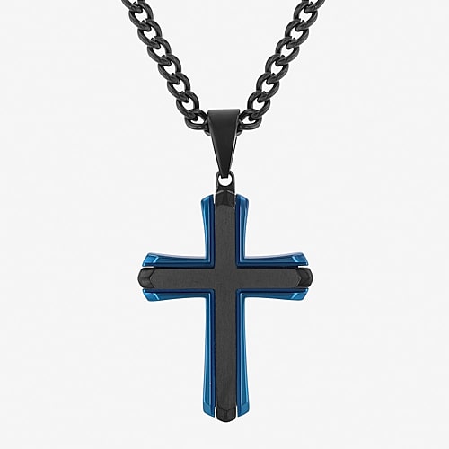 Click here for Cross Mens Stainless Steel Cross 24 Inch Pendant N... prices