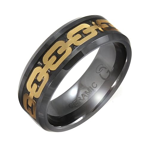 Click here for Black Ceramic & Stainless Steel Rose-Tone IP Chain... prices