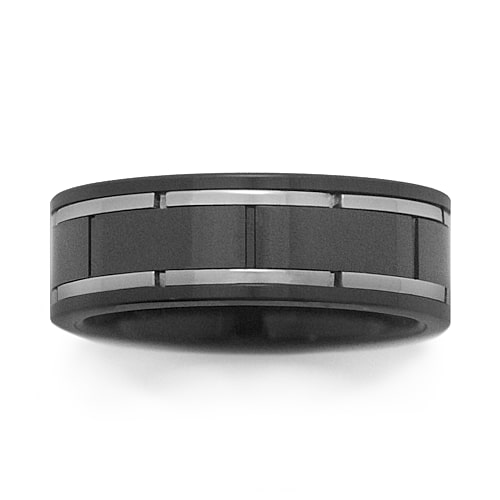Click here for Black Ceramic & Brushed Stainless Steel Inlay Band... prices