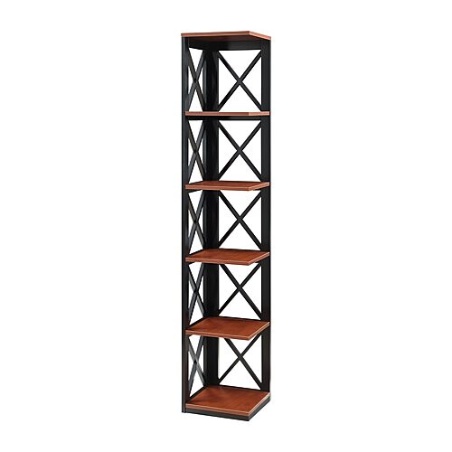 Oxford 5 Tier Corner Bookcase - Red