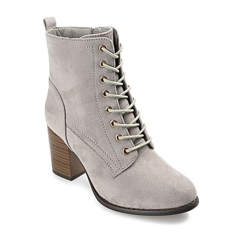 Click here for Journee Collection Womens Baylor Lace Up Stacked H... prices