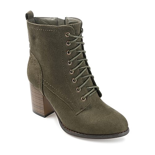 Click here for Journee Collection Womens Baylor Lace Up Stacked H... prices