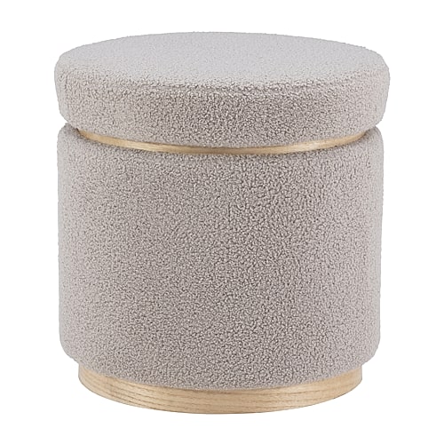 Click here for Berlinda Sherpa Round Storage Ottoman  One Size  G... prices