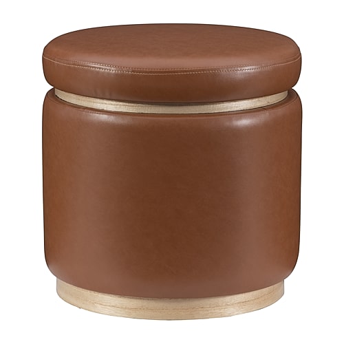Click here for Berlinda Faux Leather Round Storage Ottoman  One S... prices