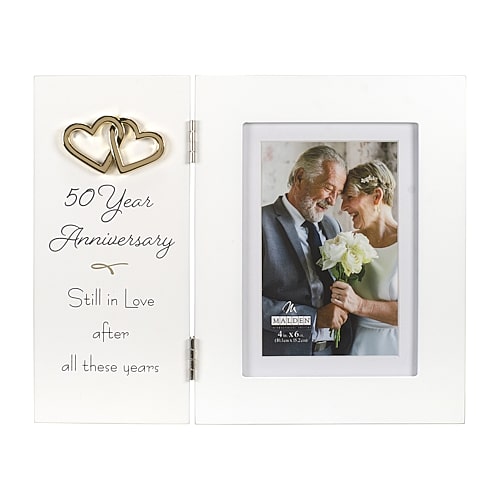 Click here for Malden 4x6/5x7 50th Anniversary Bifold Tabletop Fr... prices