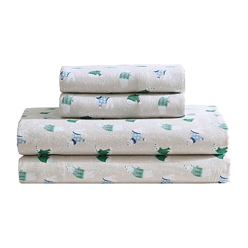 Click here for Winter Nights Cotton Flannel King Sheet Set - Holi... prices