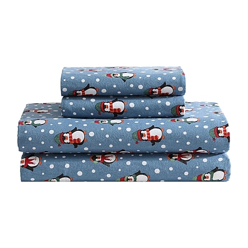 Click here for Winter Nights Cotton Flannel Queen Sheet Set - Pen... prices