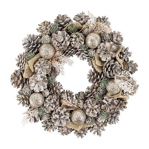 Click here for Northlight Glittered Pine And Burlap Bows Unlit Wr... prices