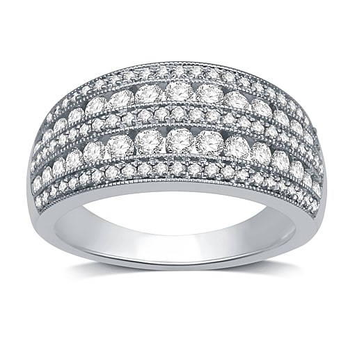 Click here for Womens 2mm 1 CT.T.W. Natural Diamond 10K White Gol... prices